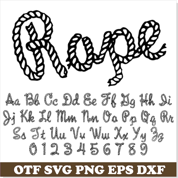 Rope Font Embroidery - Etsy