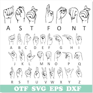 ASL American Sign Language Font OTF, ASL Svg, American Sign Language ...