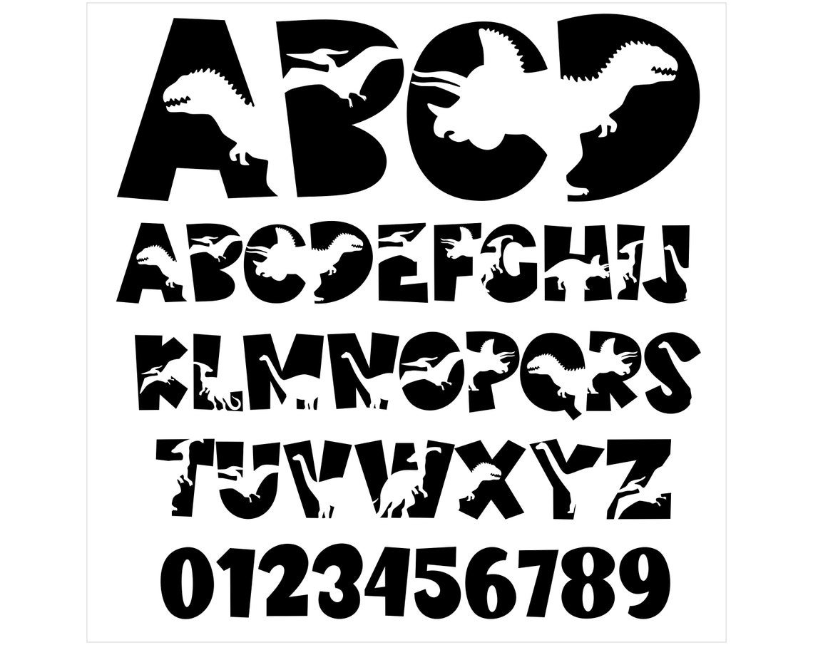 Dinosaur Font Otf, Dino Font Svg, Kids Fonts, Childrens Font, Boys ...