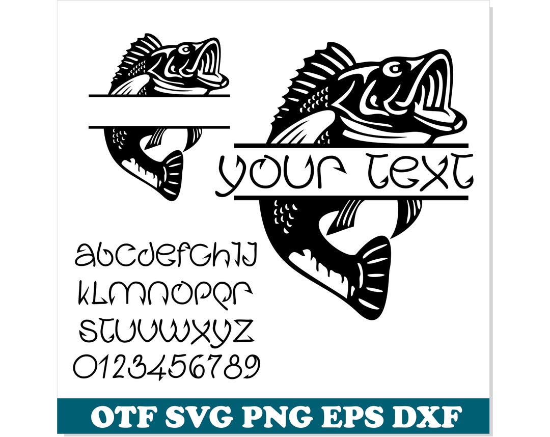 Fish Hook Font & Bass Fish Monogram | Fishing Fish Hook Font Ttf Svg ...