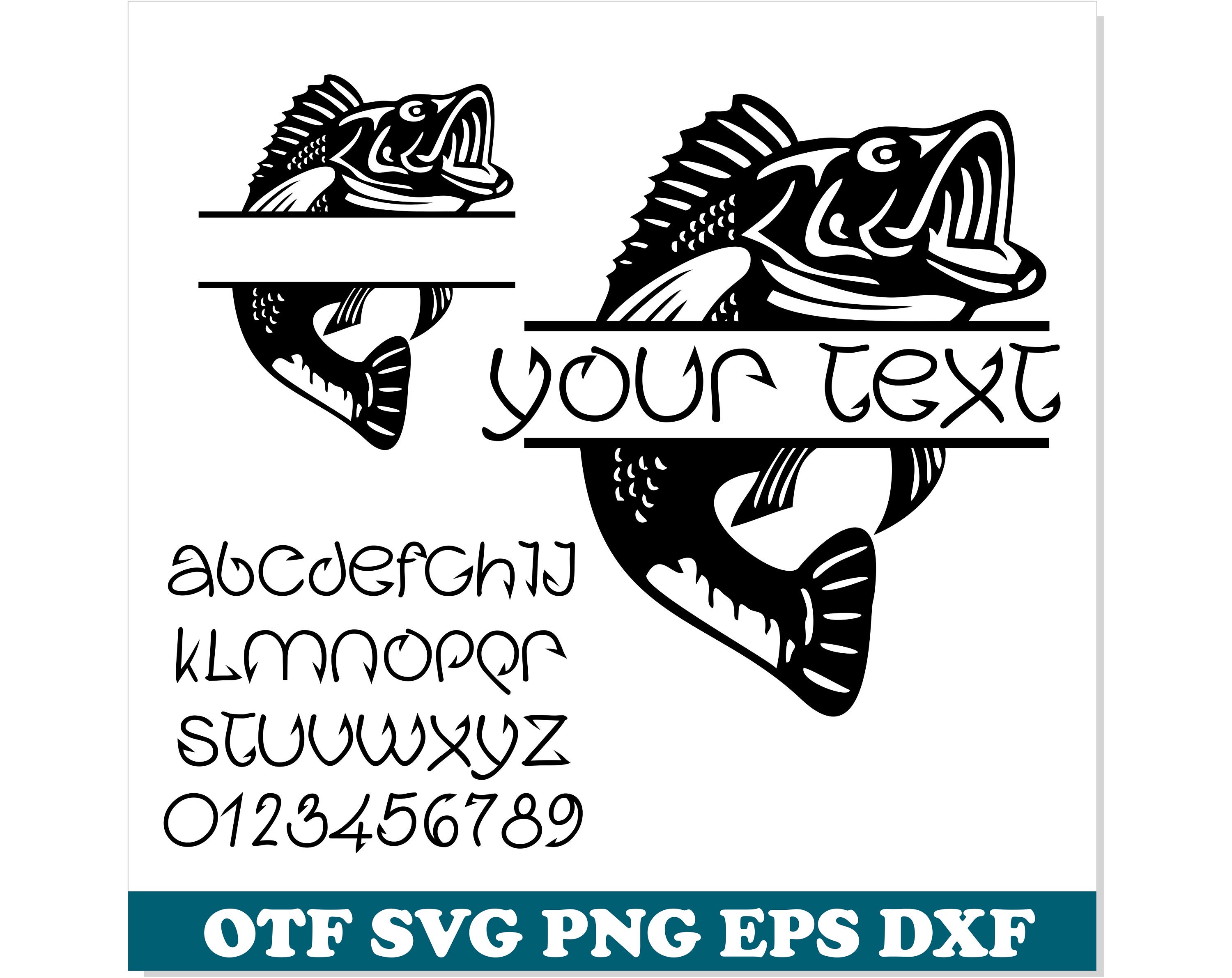 Fish Hook Font & Bass Fish Monogram Fishing Fish Hook Font Ttf Svg ...