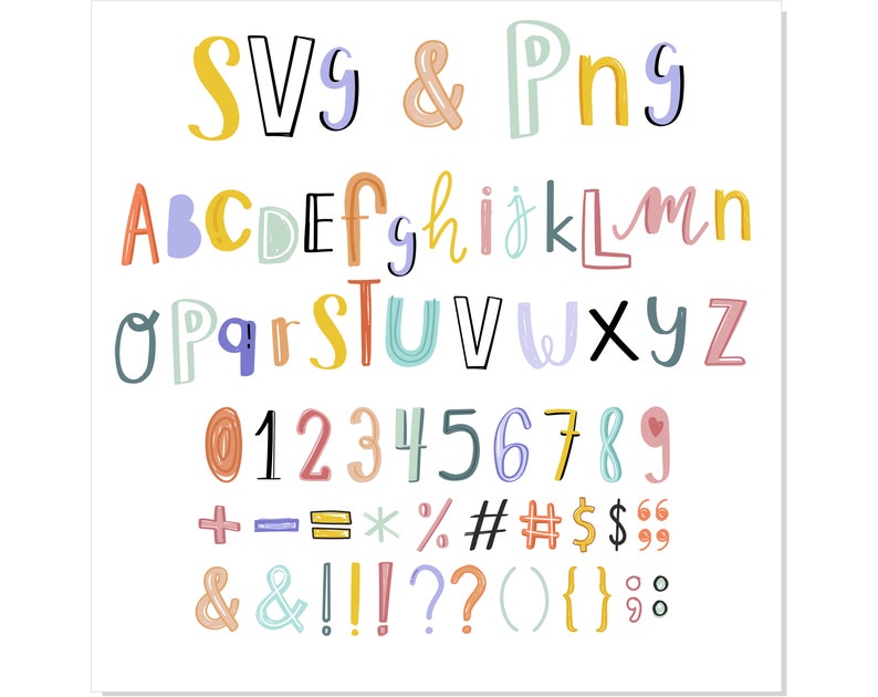 Doodle Font TTF, Doodle Font PNG SVG, Handwritten Font, Doodle Letters ...