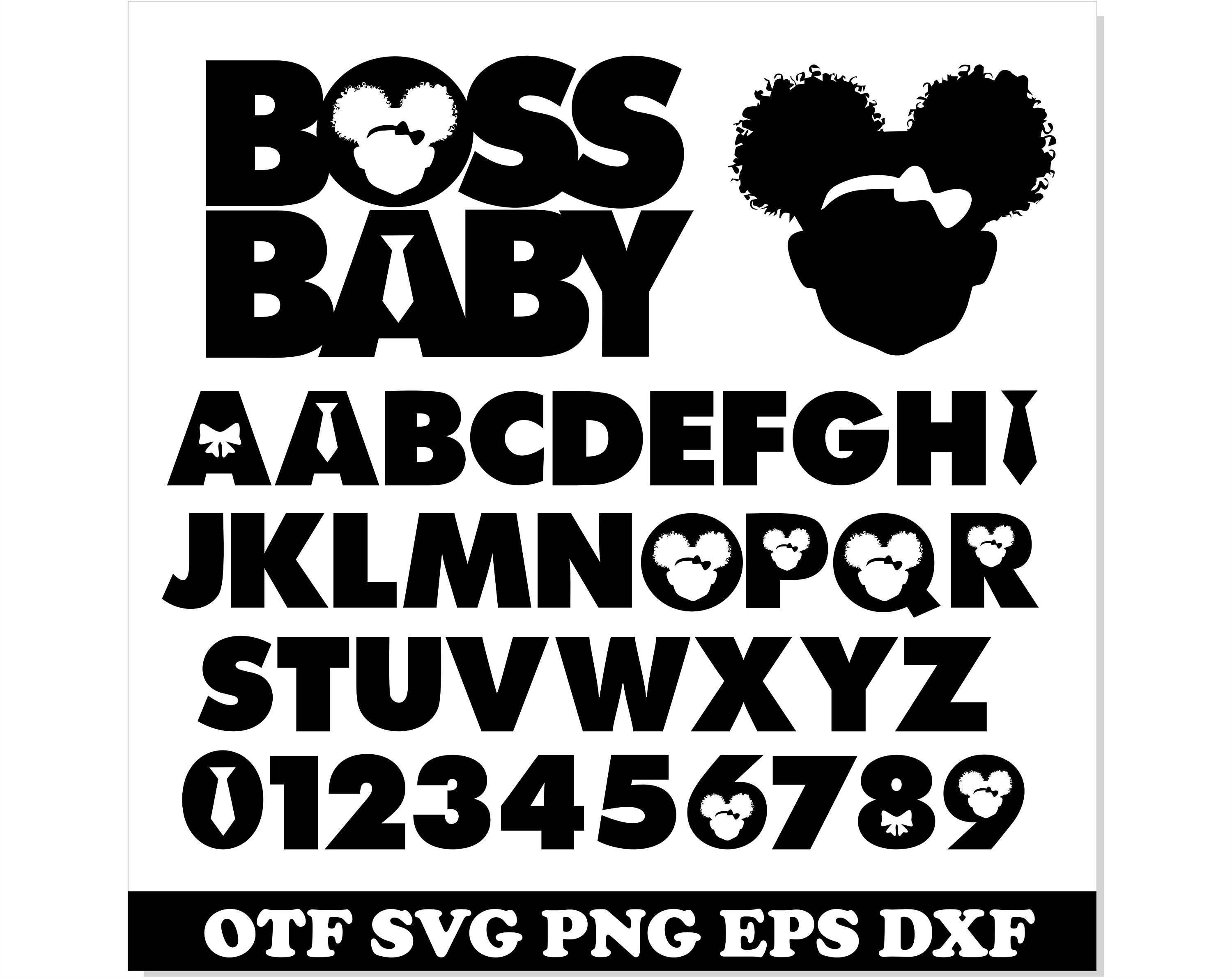 African American Boss Baby Girl Font TTF SVG PNG Black, Boss Baby Girl ...
