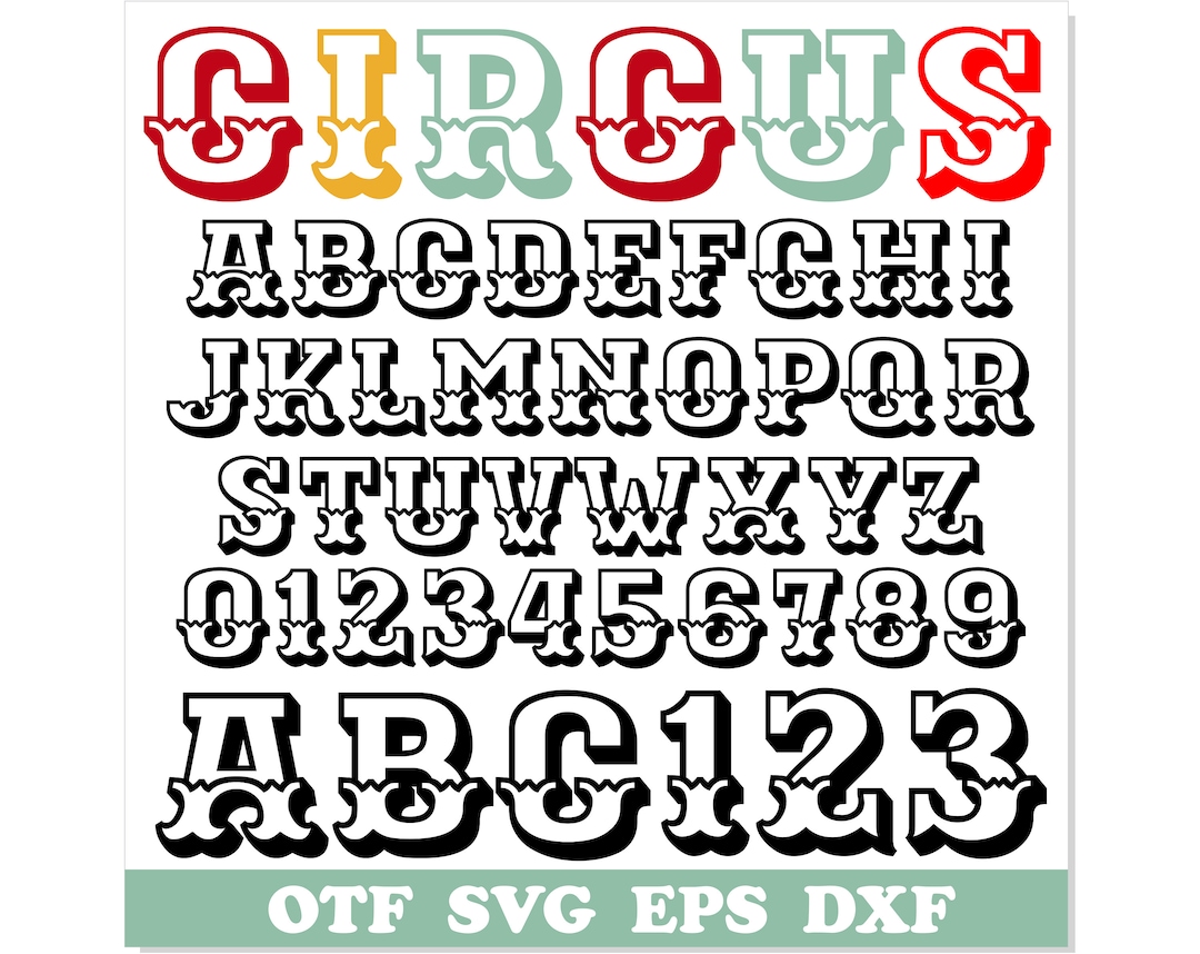 Circus Font OTF, Circus Font SVG Cricut, Carnival Font, Vintage Font ...