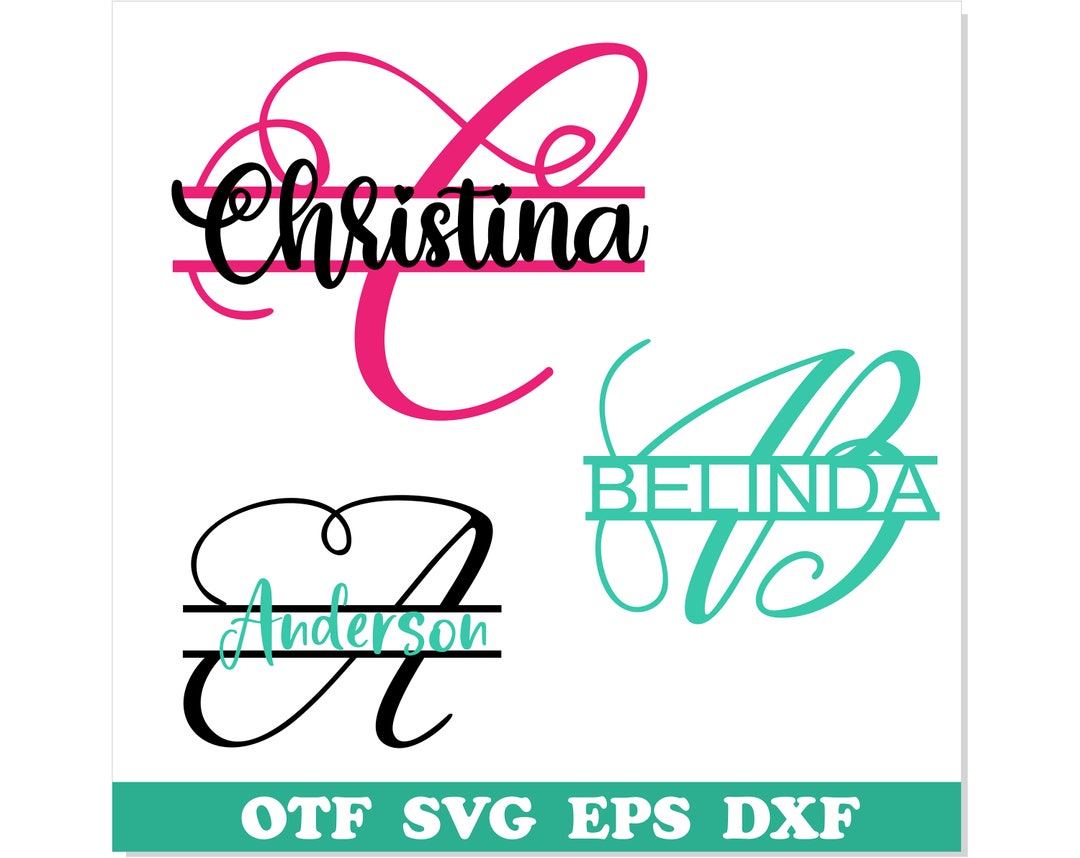 Calligraphy Split Monogram Font SVG TTF, Split Monogram Letters SVG ...