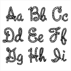 Rope Font TTF SVG, Western Cowboy Rope Font Handwriting Font Rope ...