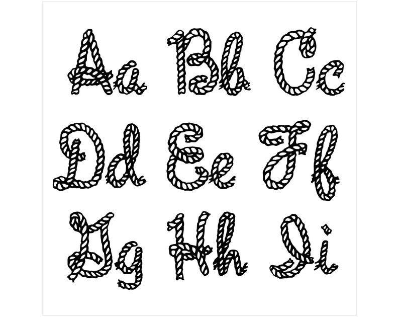Rope Font TTF SVG, Western Cowboy Rope Font Handwriting Font Rope ...