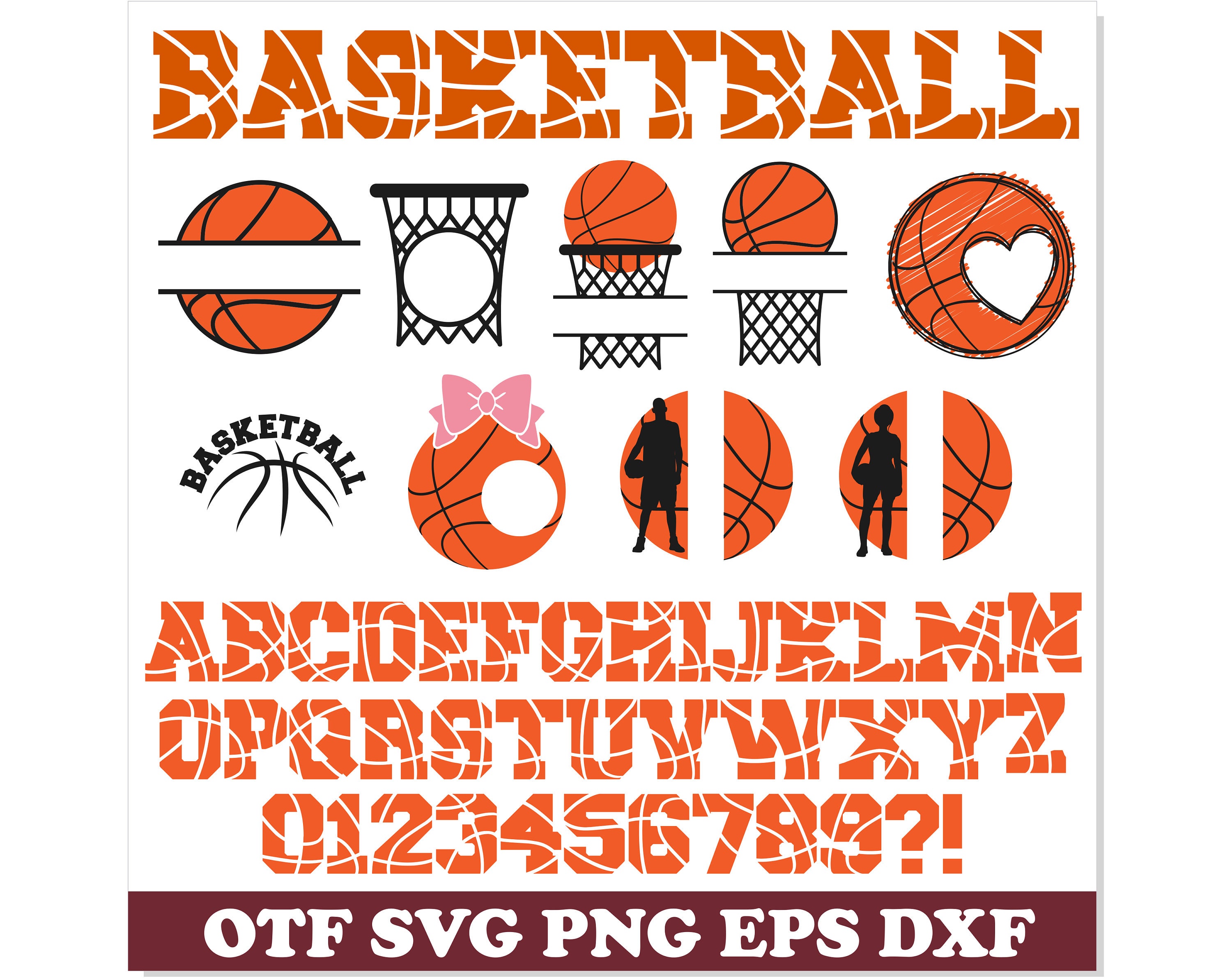 Basketball SVG Bundle, Basketball Font TTF Svg, Basketball Svg Png ...