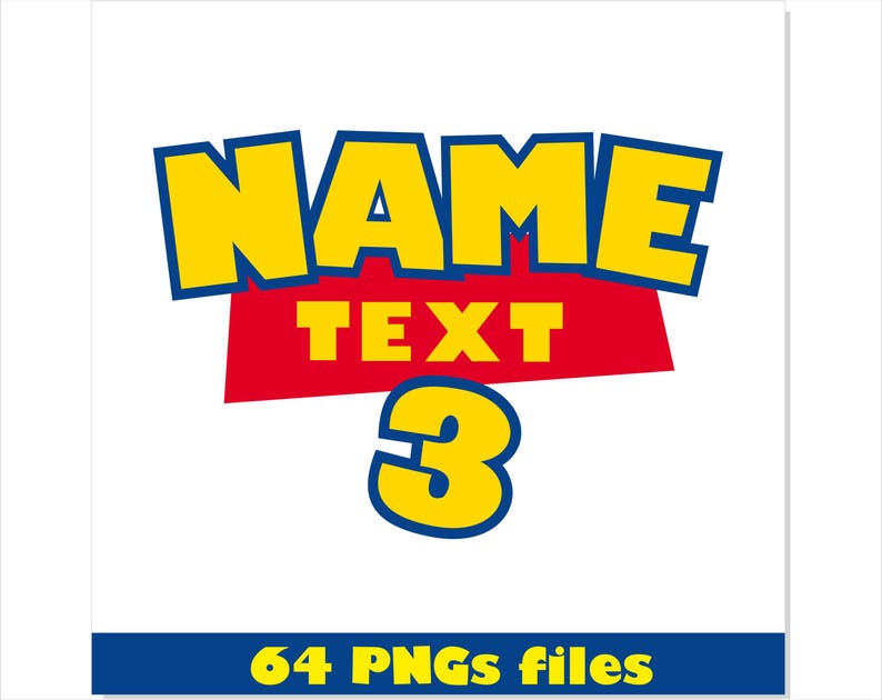 Toy Story Font Letters Numbers Red Banner PNG Files - Custom Name Toy ...