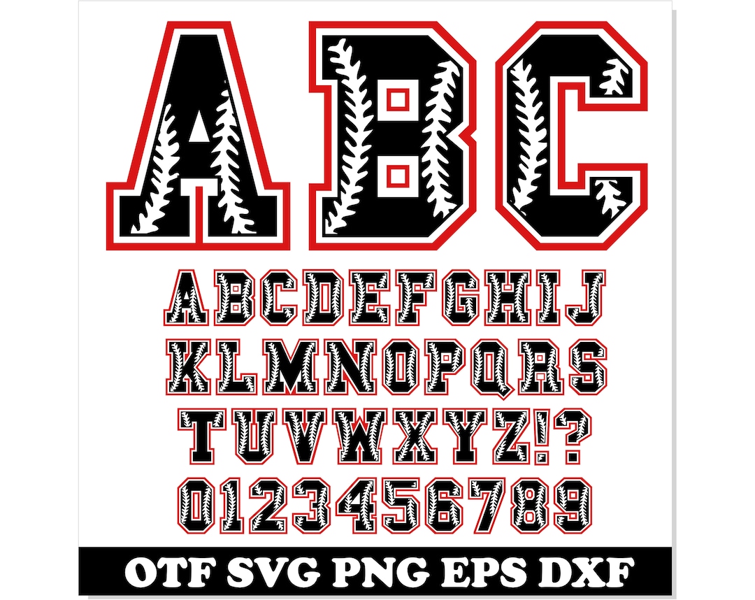 Baseball Font SVG Cricut, Baseball Font PNG, Baseball Font Otf ...