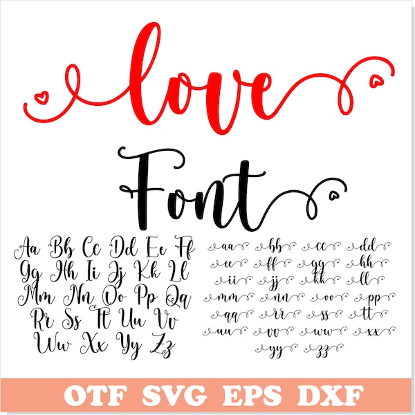 Heart Font Svg - Etsy