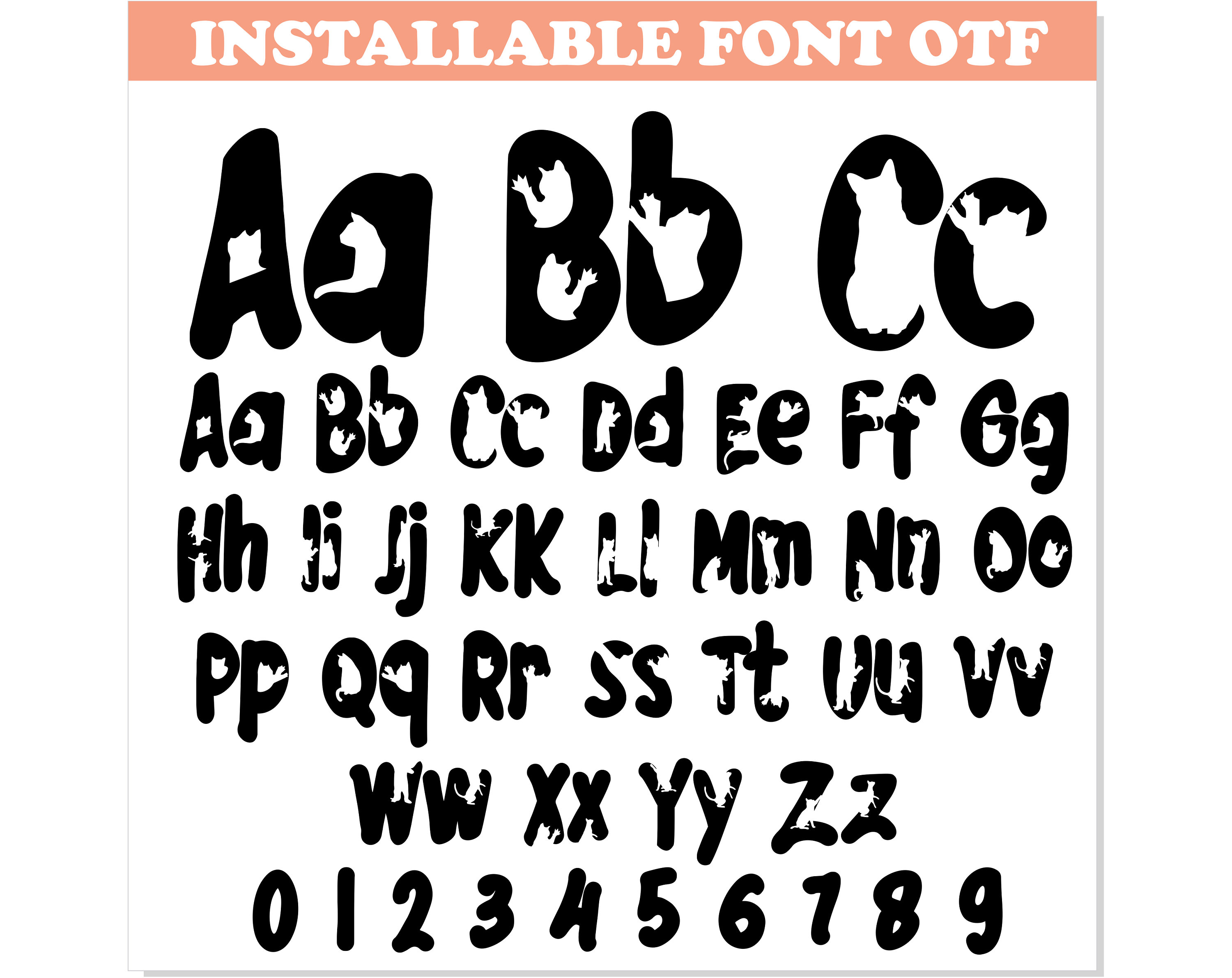 Cat Bundle Cat Font TTF, Cat Svg Png, Cat Font Svg, Cat Kitty Font Otf ...