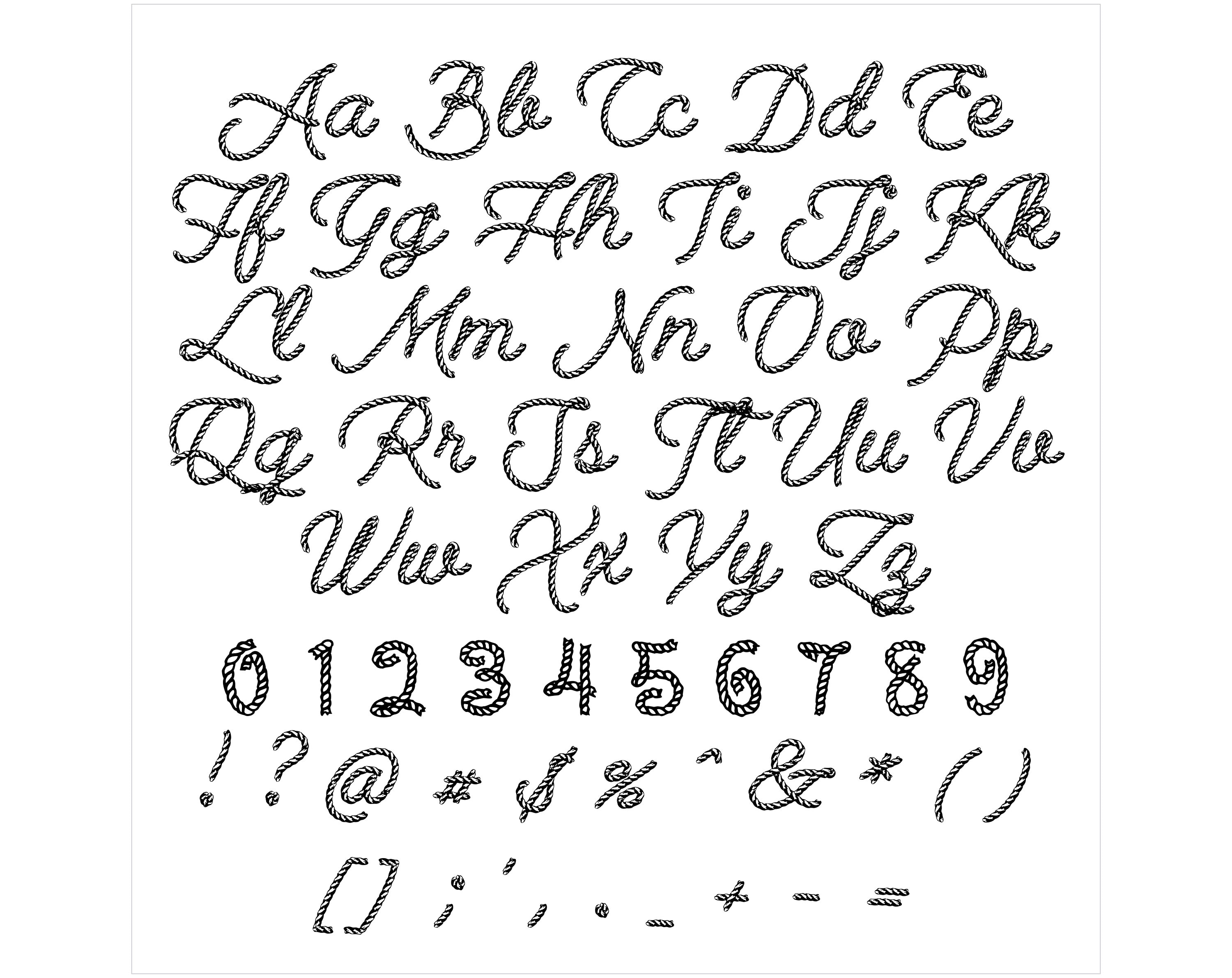 Cowboy Rope Font TTF Rope Letters Svg Handwriting Font Svg Western Font ...