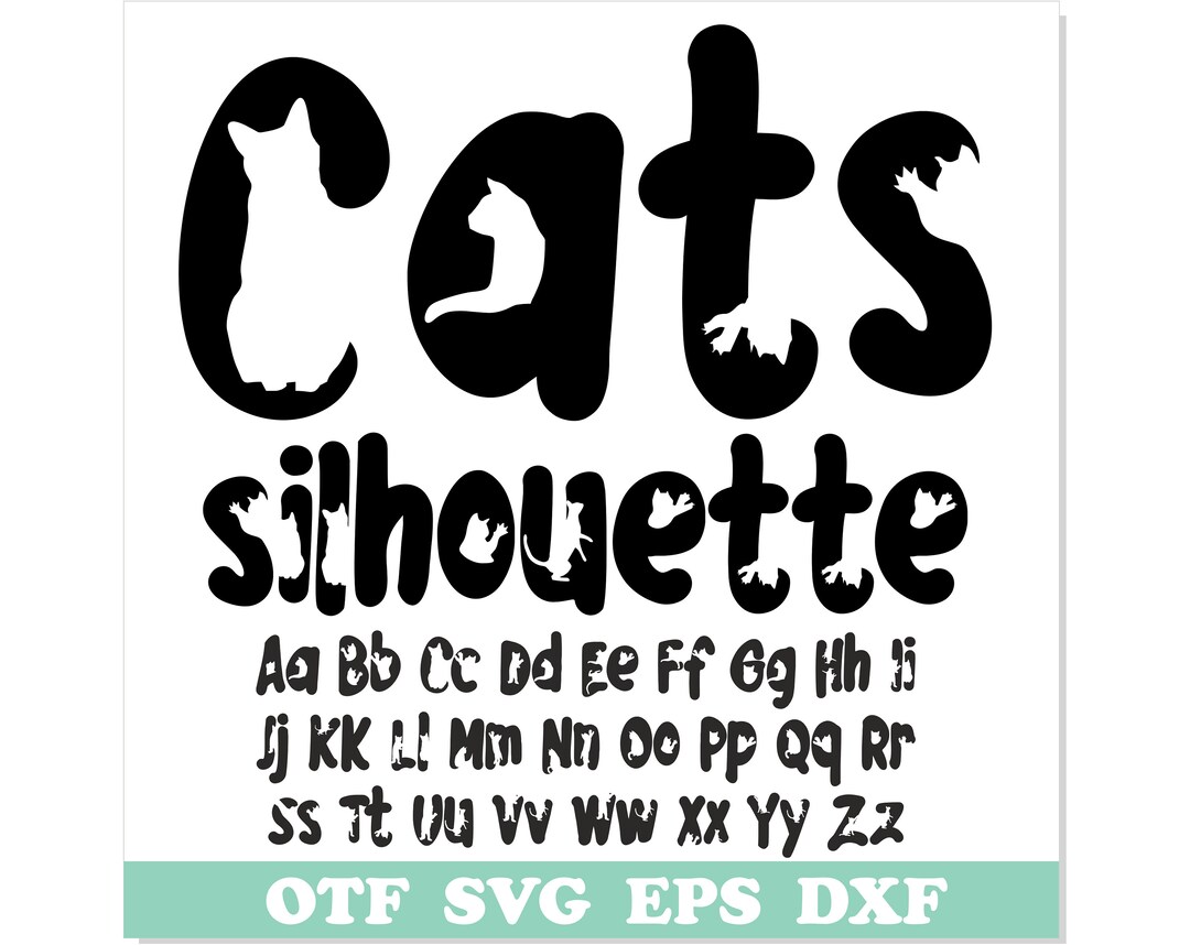Cat Font Ttf, Cat Font Svg, Kitty Font Otf, Cat Letters Svg, Cat ...