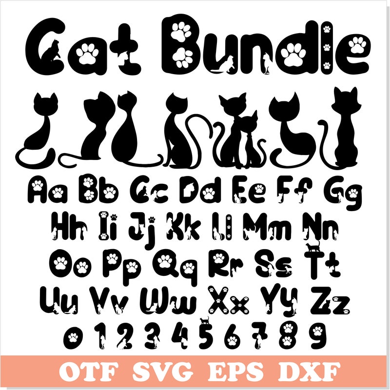 Cat Monogram Svg - Etsy