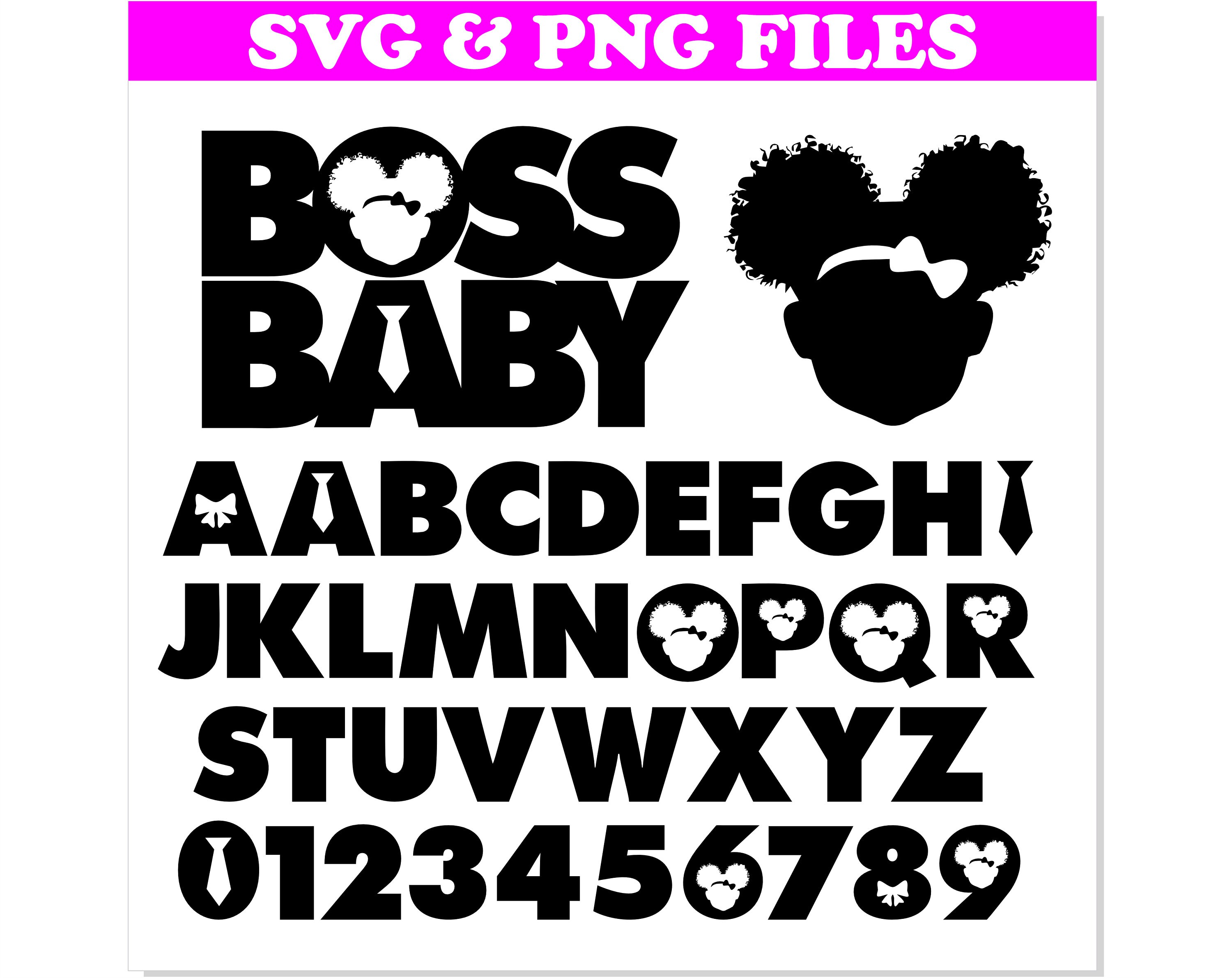 African American Boss Baby Girl Font SVG PNG, Boss Baby Girl Font TTF ...