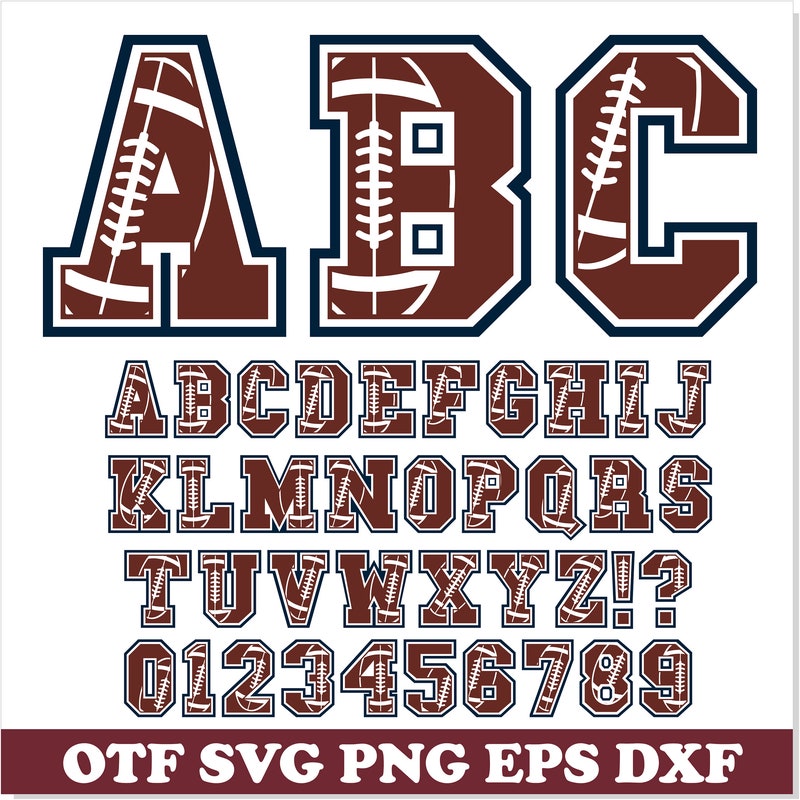 Football Number Font Png - Etsy
