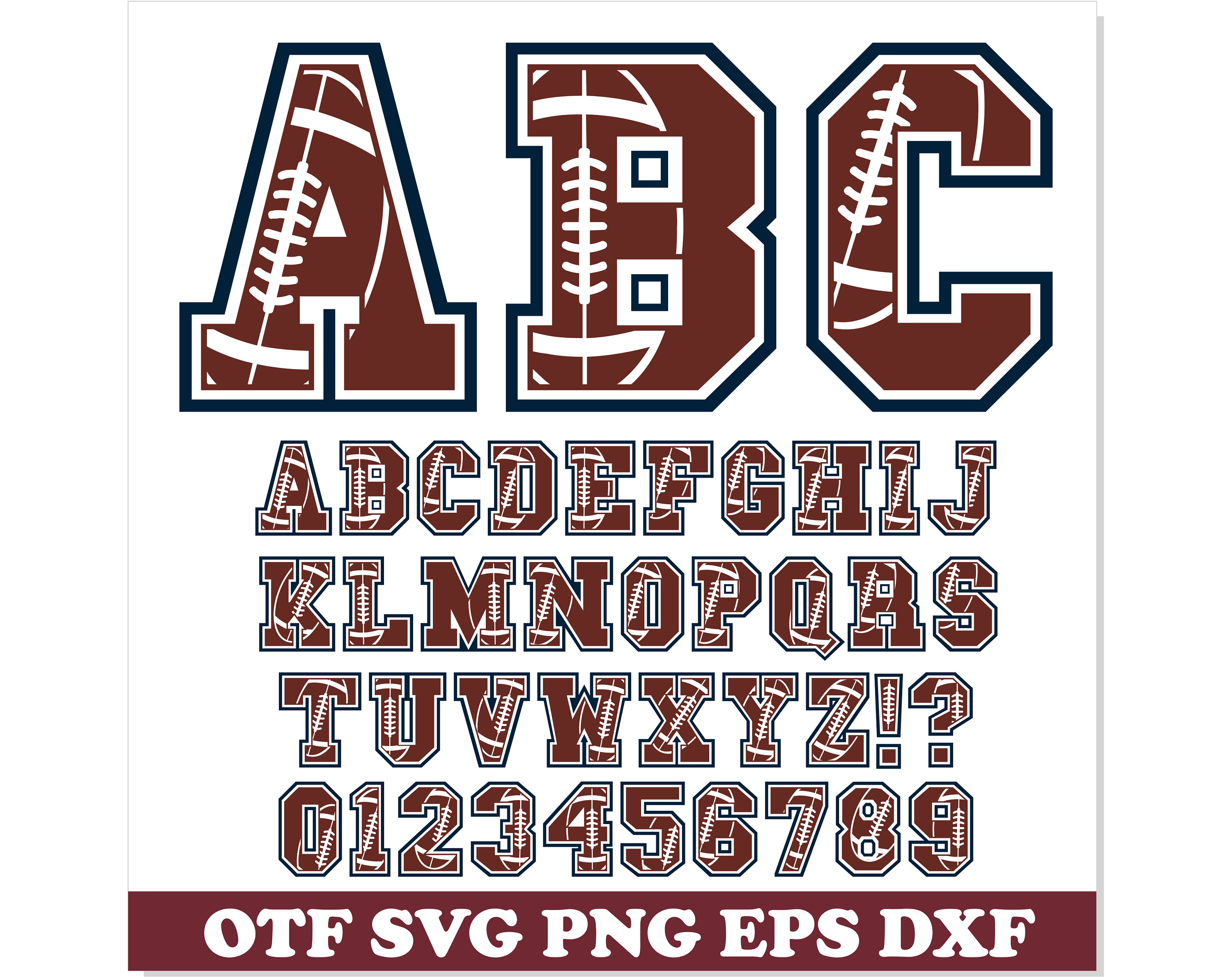 American Football Font SVG PNG TTF, American Football Svg, Football ...