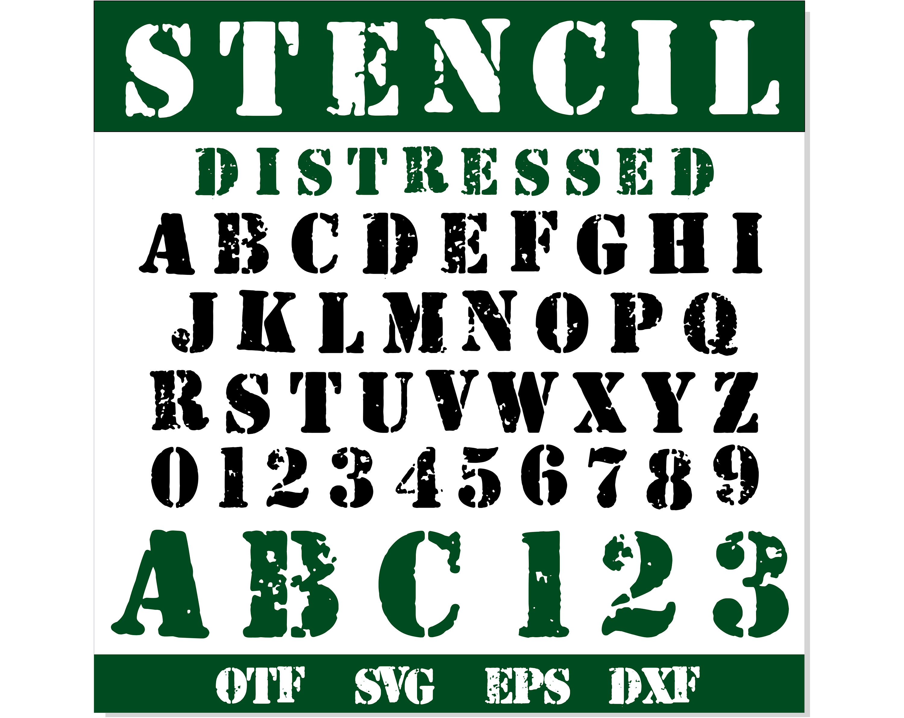 Stencil Font TTF, Stencil Letters SVG, Military Font Svg, Stencil ...