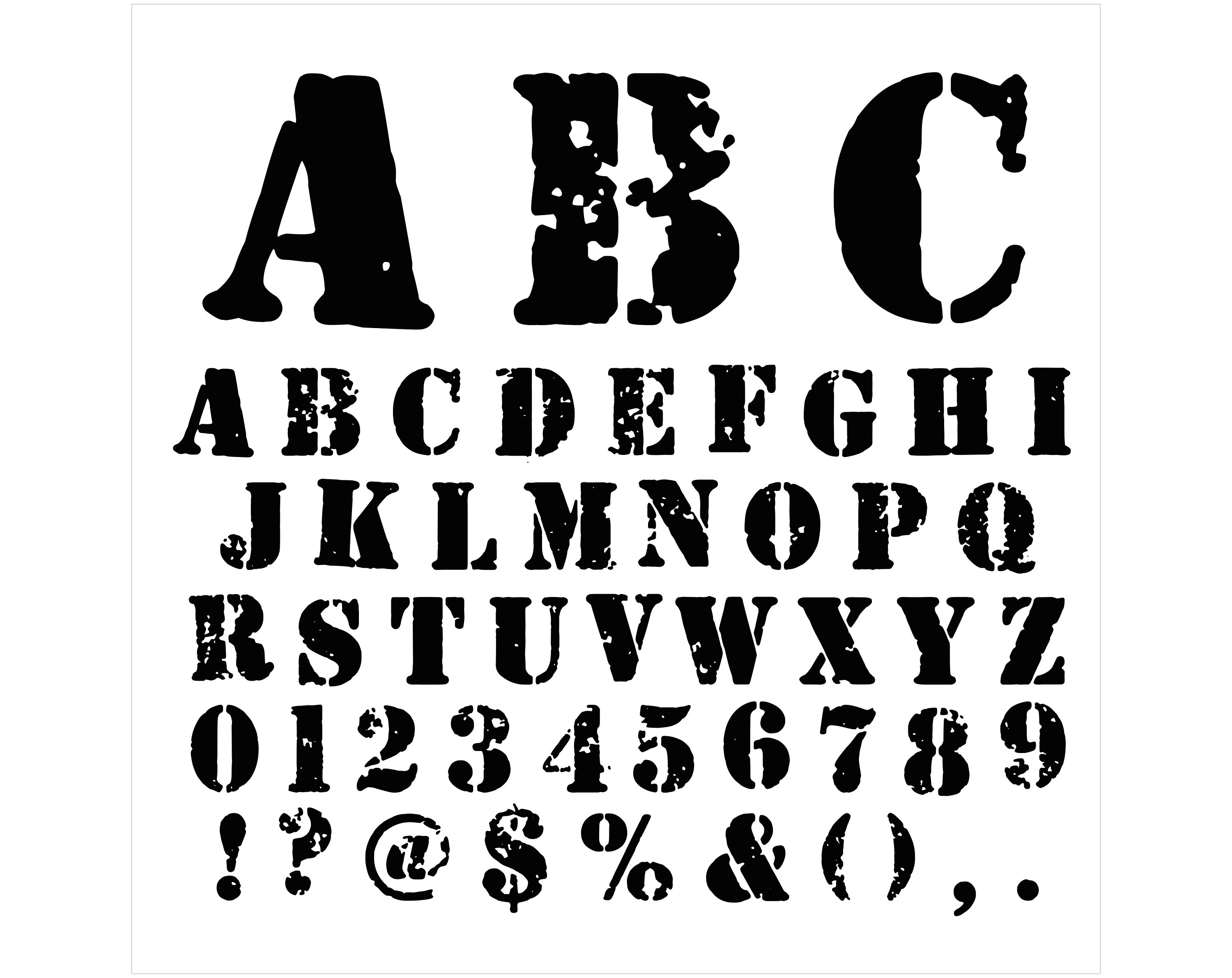 Stencil Font TTF, Stencil Letters SVG, Military Font Svg, Stencil ...