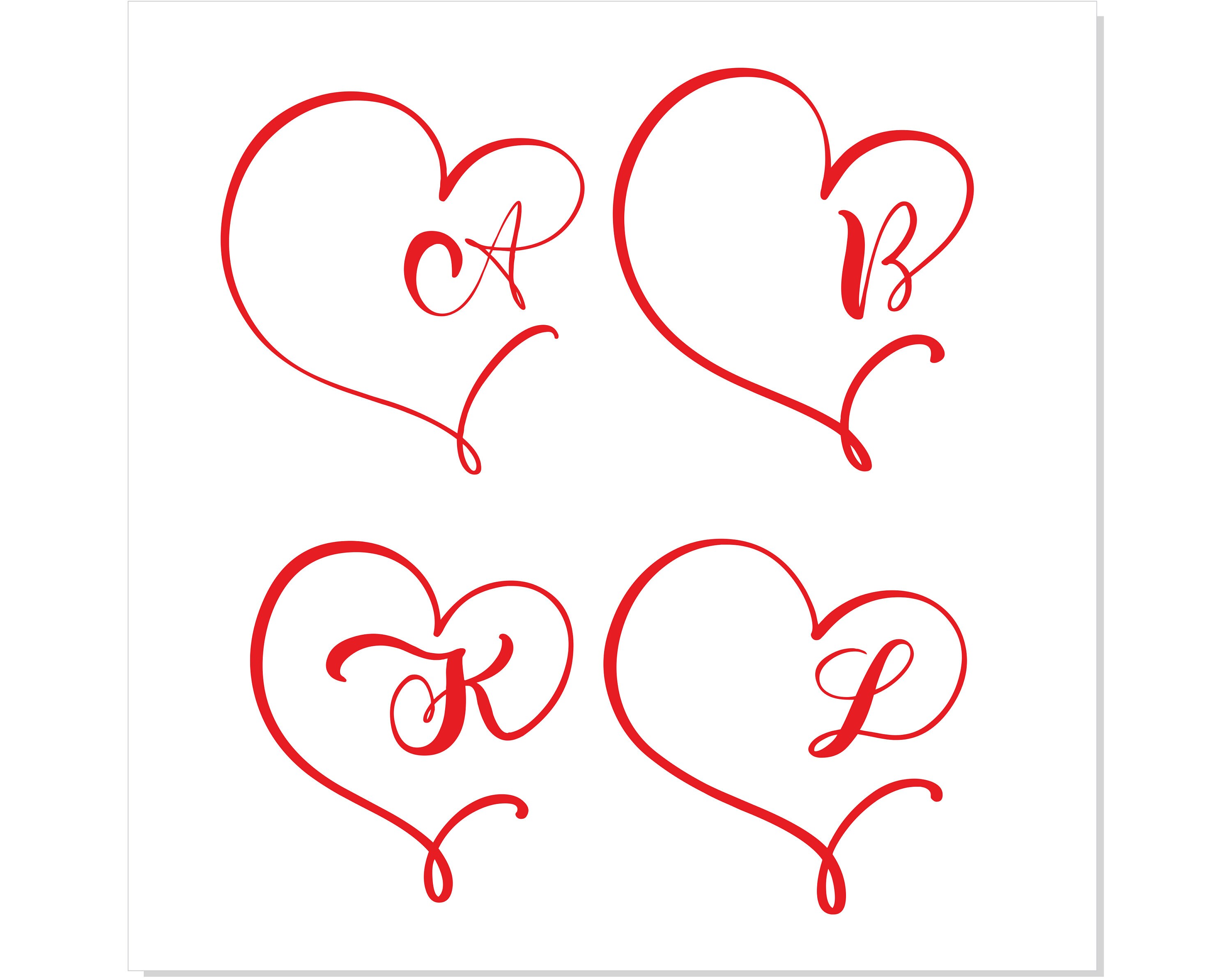 Monogram Heart Font TTF SVG PNG, Valentine Day Font Hearts, Monogram ...