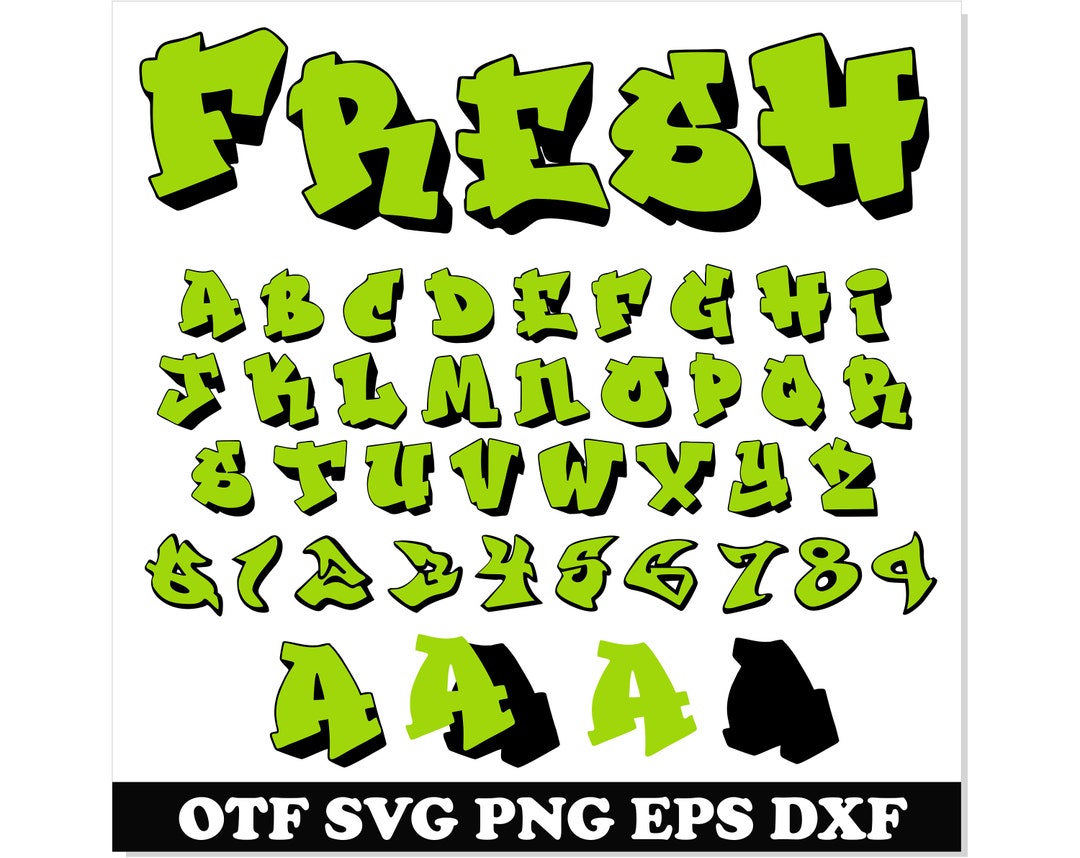 Fresh Font SVG Layered, Fresh Font PNG, Graffiti Font Svg Cricut ...