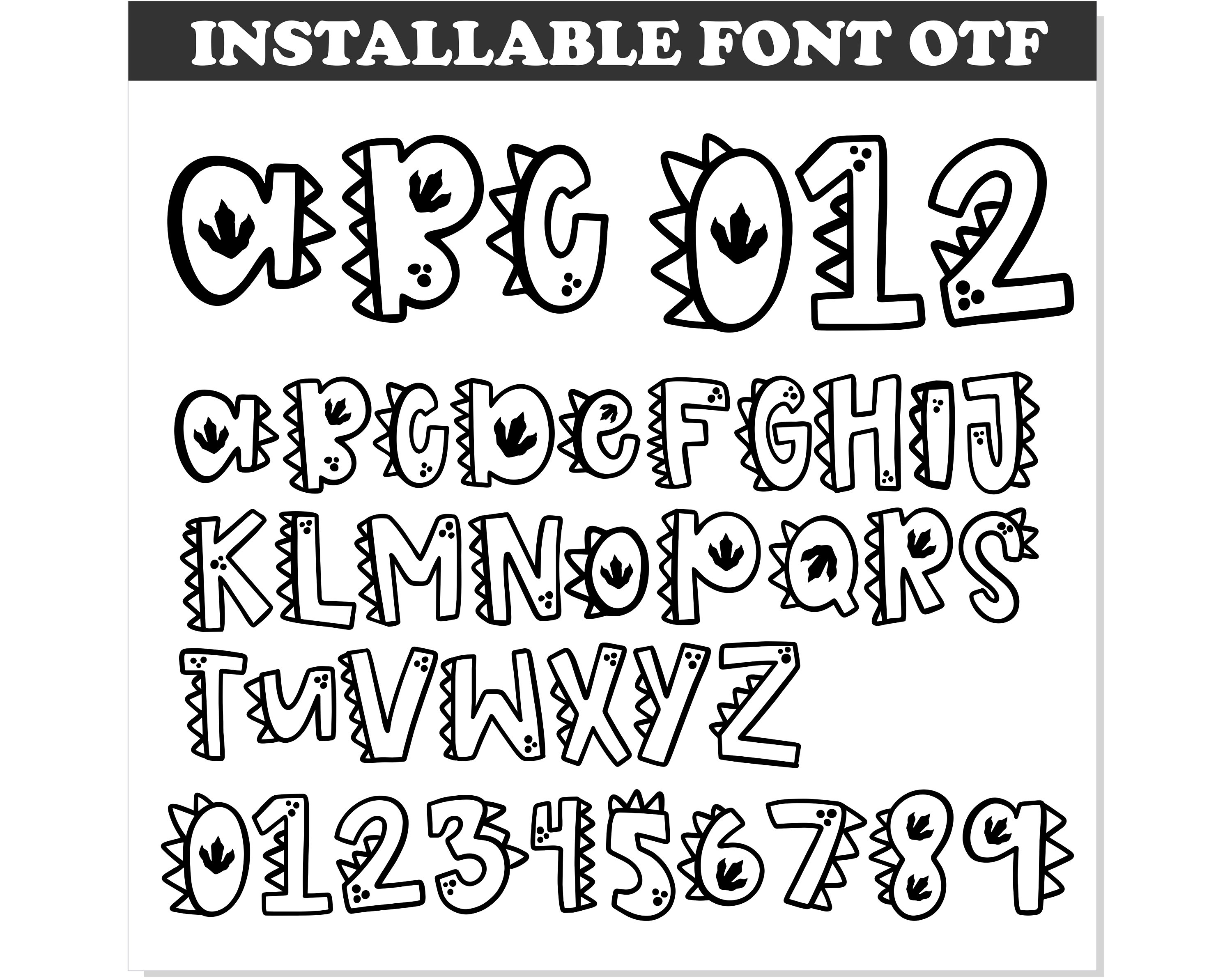 Dinosaur Font TTF PNG SVG Layered, Dinosaur Letters Svg Cricut, Dinosaur Svg Baby Font Dinosaur ...