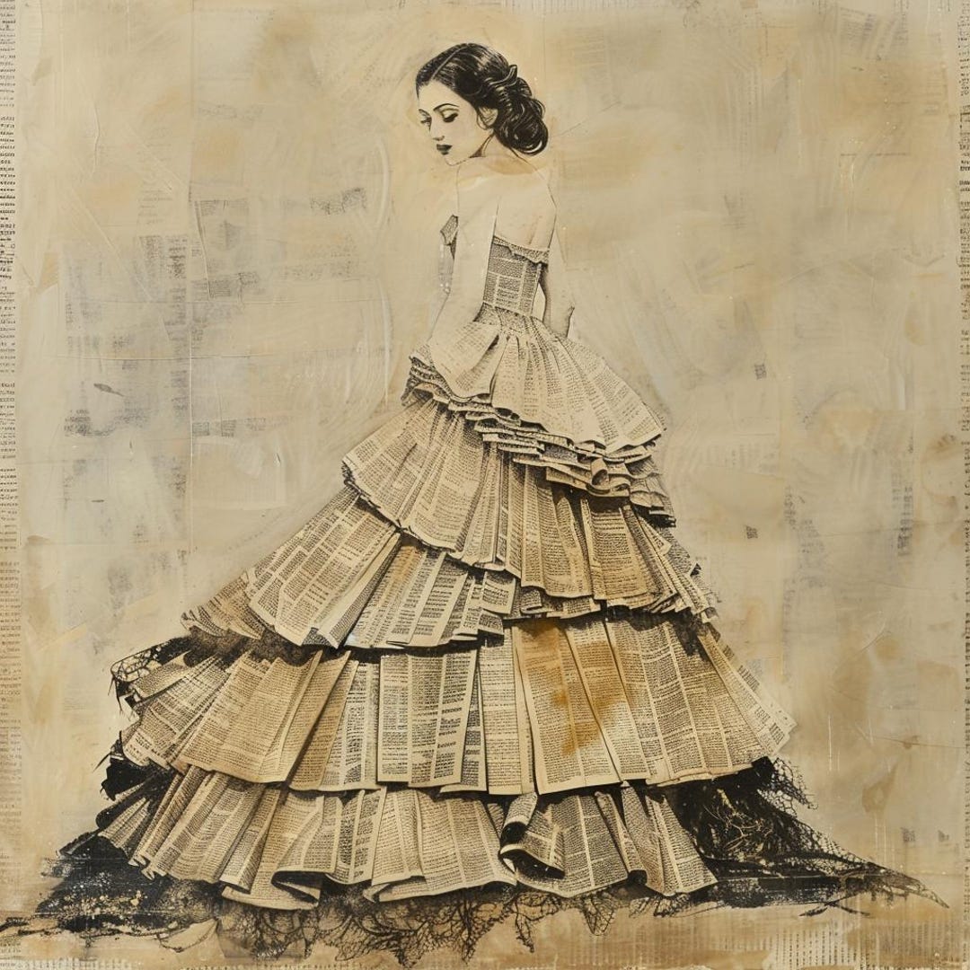 Vintage Book Page Dress Print | Digital Download | Literary-inspired ...