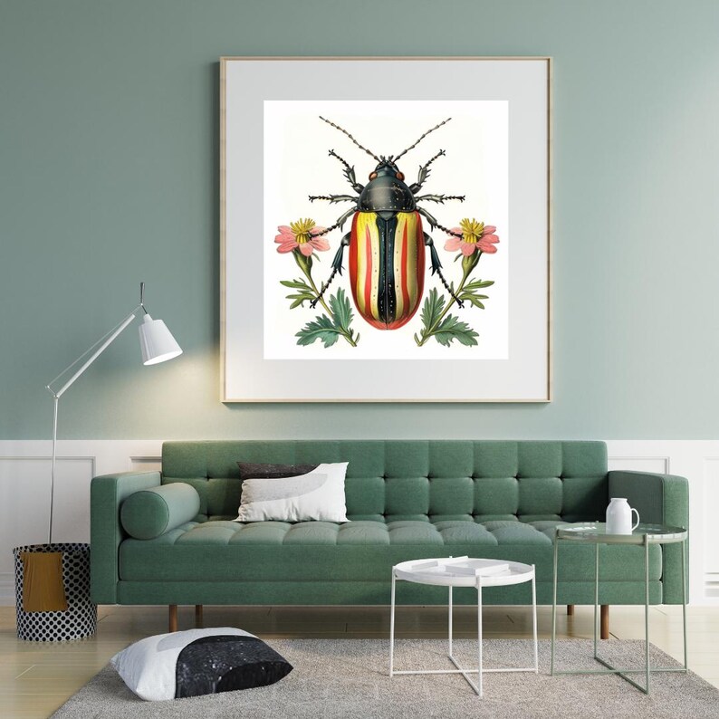 Vintage Botanical Beetle Print | Digital Download | Entomology Wall ...