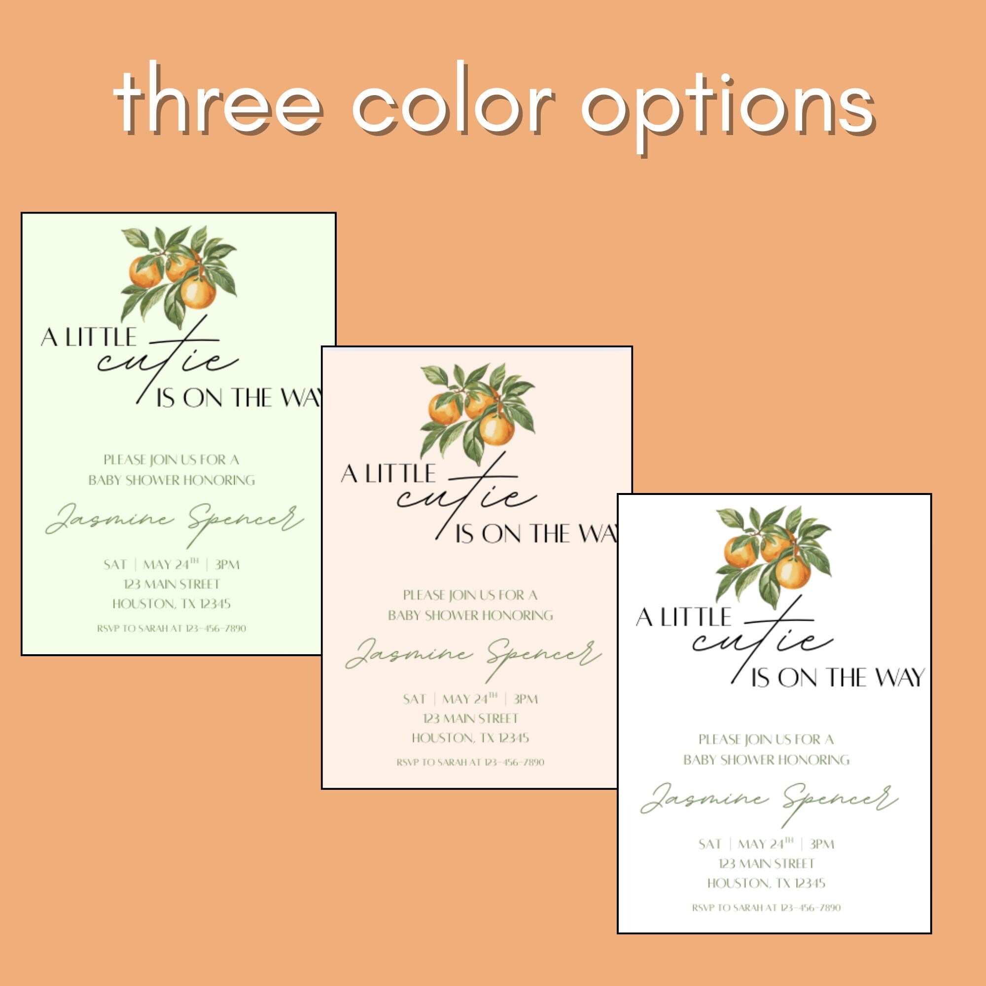 Editable Little Cutie Baby Shower Invitation: Summer Citrus Theme ...