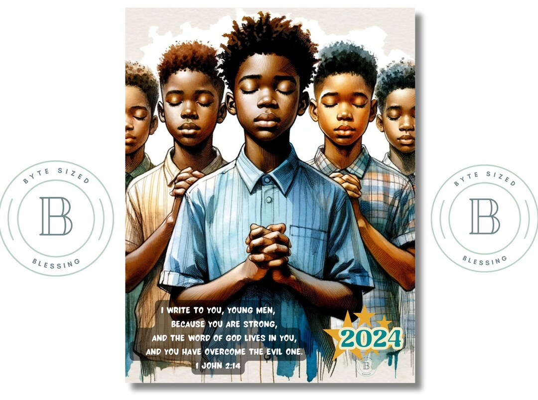 2024 Christian Calendar for Young Black Men, Inspirational Bible Verses ...