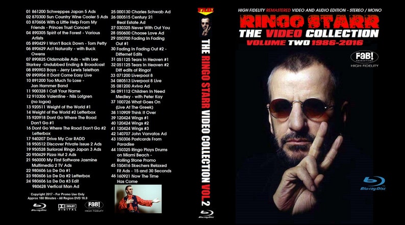 RINGO STARR: the Video Collection Vol.2 Blu-ray 2017 Remaster - Etsy