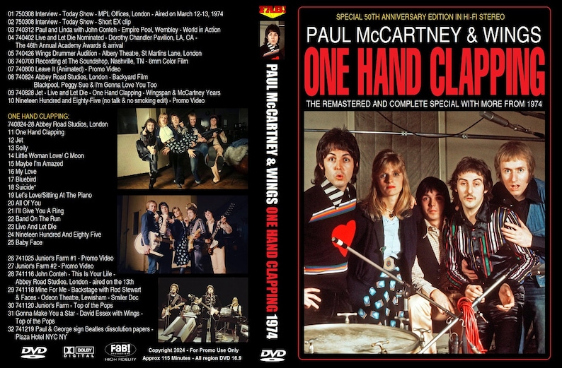 PAUL MCCARTNEY & Wings: One Hand Clapping 50th DVD - Etsy