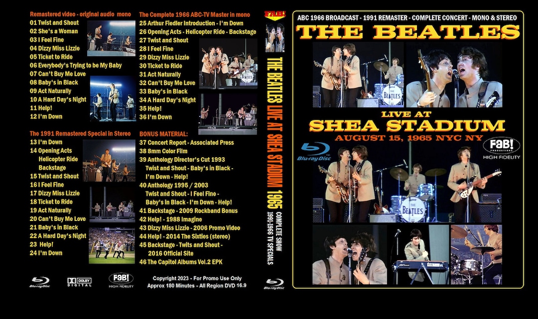 THE BEATLES LIVE at Shea Stadium 1965 Blu-ray 2023 Remaster - Etsy