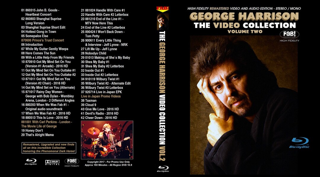 GEORGE HARRISON: the Video Collection Vol.2 1986-1991 Blu-ray New 2017 ...