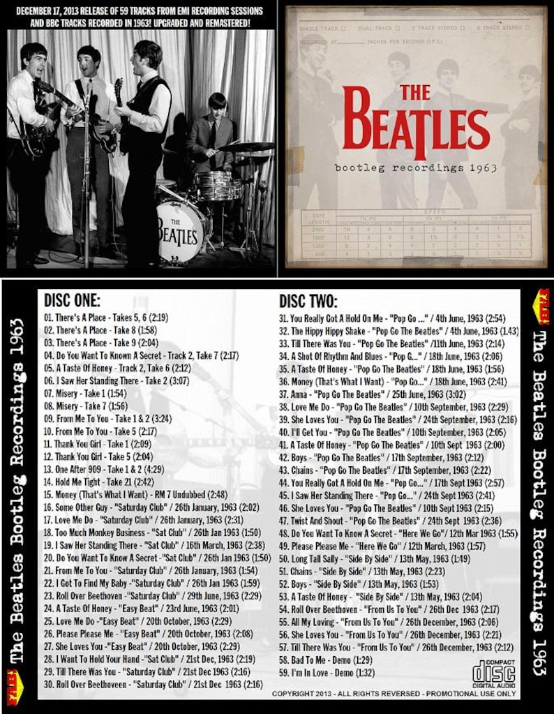 THE BEATLES Bootleg Recordings 1963 2 CDS - Etsy