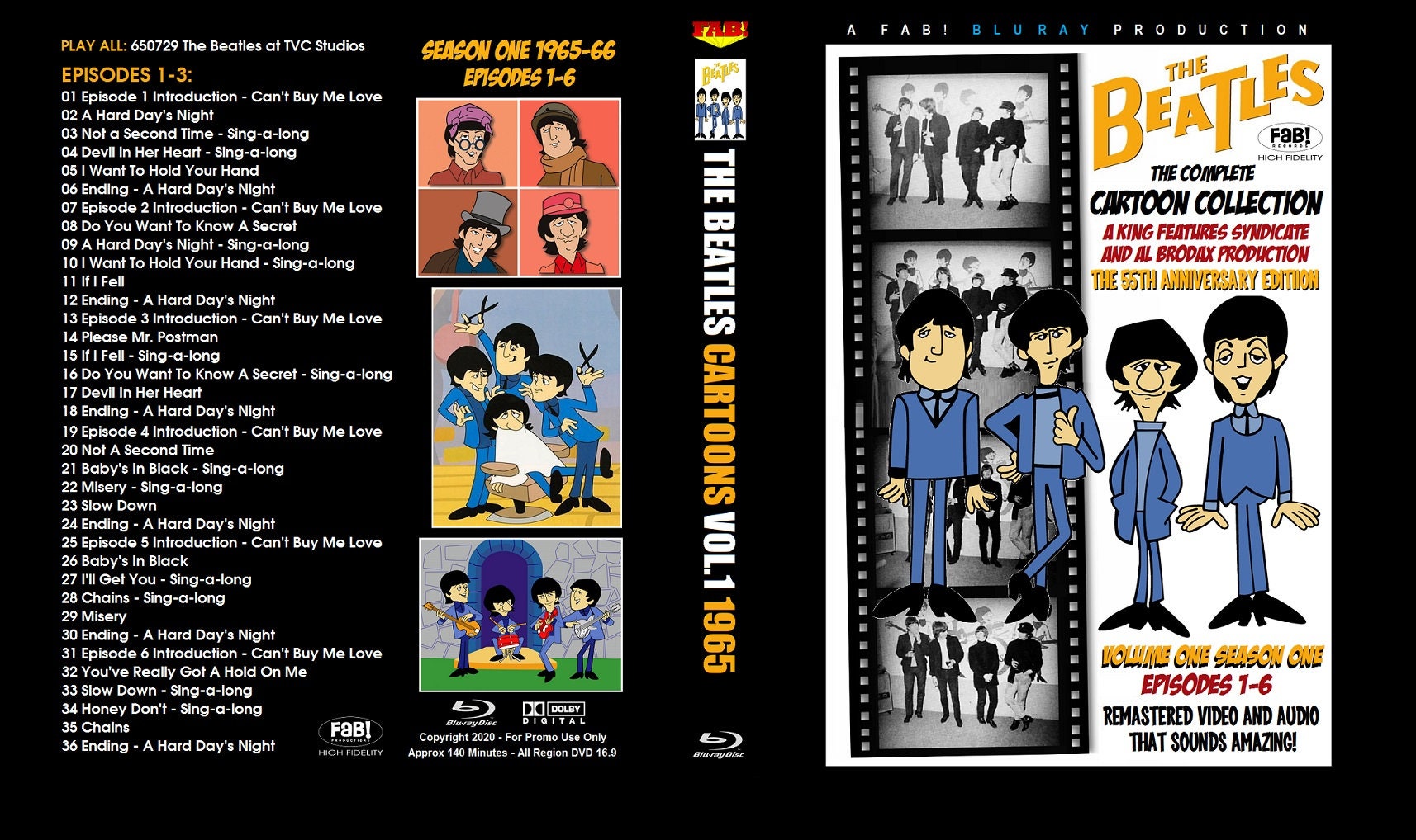 THE BEATLES CARTOONS Remastered 55TH Anniversary Vol.1 Blu Ray - Etsy