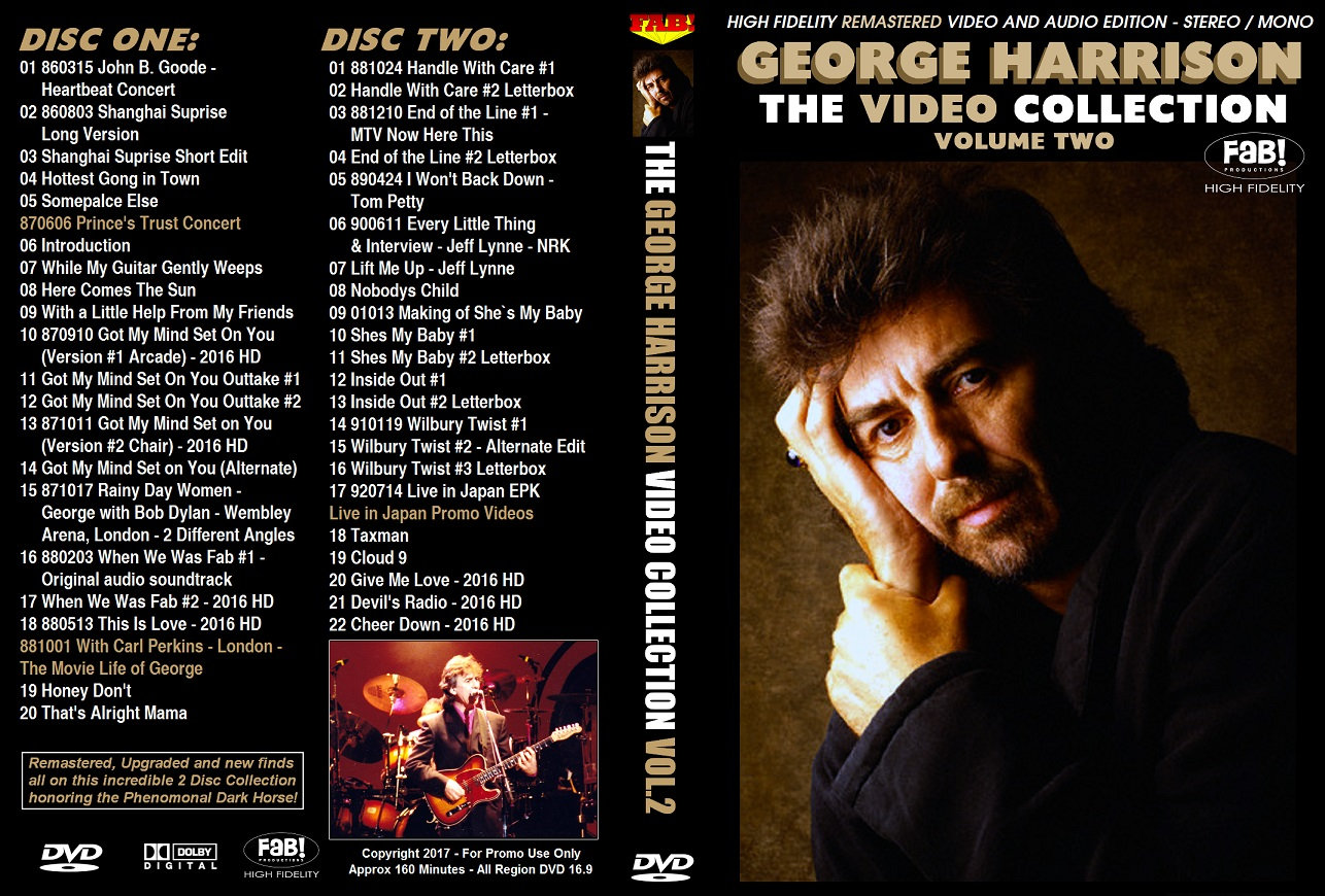 GEORGE HARRISON: the Video Collection Vol.2 1986-1991 - 2 Dvd New 2017 ...