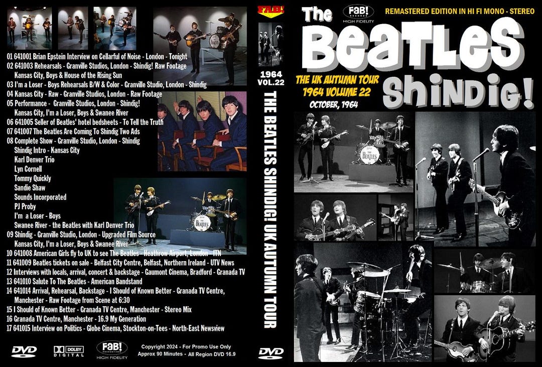 The Beatles: SHINDIG! UK Tour 1964 Vol.22 DVD 2024 Remaster - Etsy