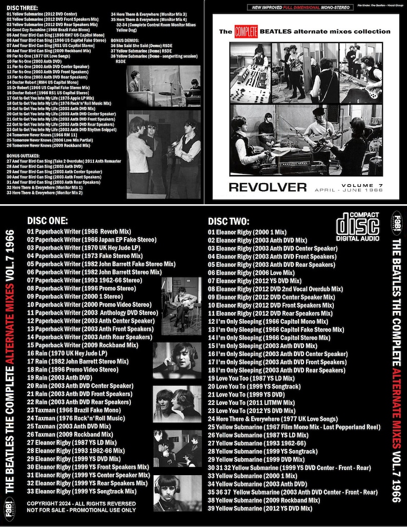 THE BEATLES: the Complete Alternate Mixes Vol.7 1966 Revolver 3 CD - Etsy