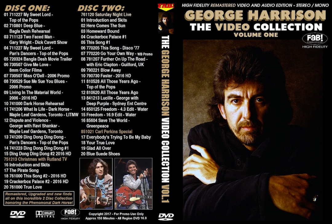 GEORGE HARRISON: the Video Collection Vol.1 1970-1985 - 2 Dvd New 2017 ...