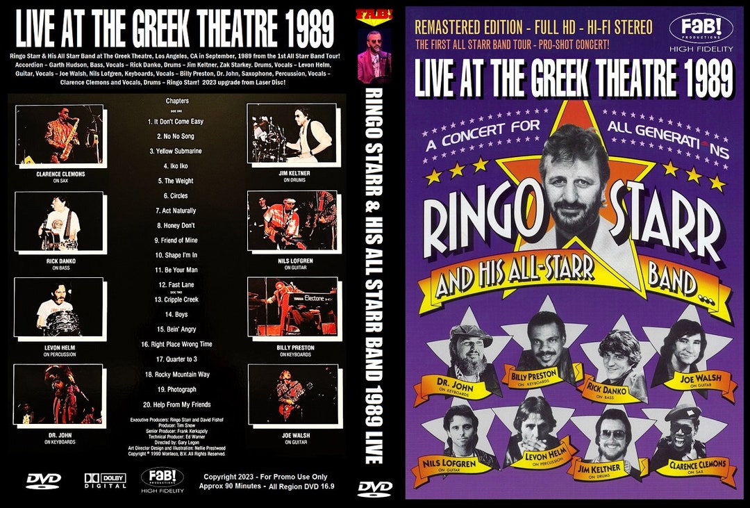 RINGO STARR & His All Starr Band: Greek Theatre La Ca 1989 Pro Shot DVD ...