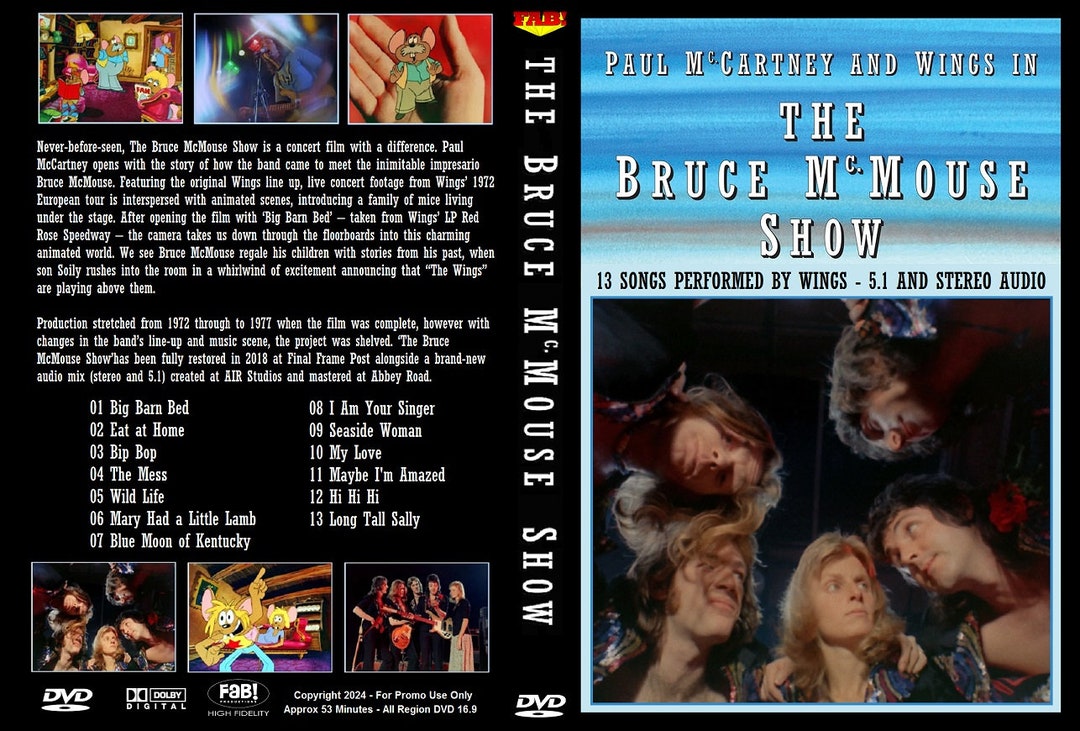 PAUL MCCARTNEY & WINGS: the Bruce Mcmouse Show 1973 Dvd - Etsy