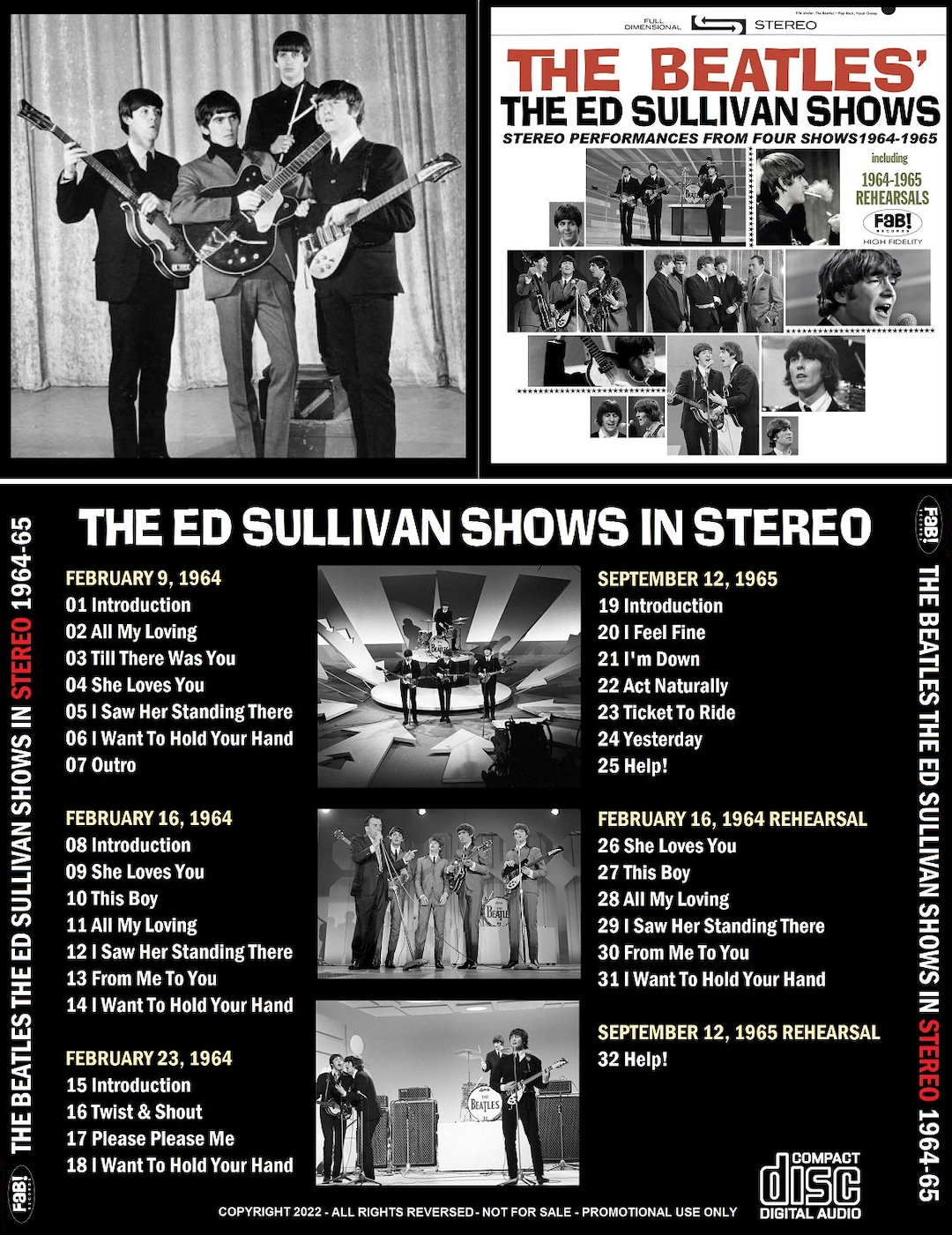 THE BEATLES: the Ed Sullivan Shows 1964-65 in Stereo CD - Etsy