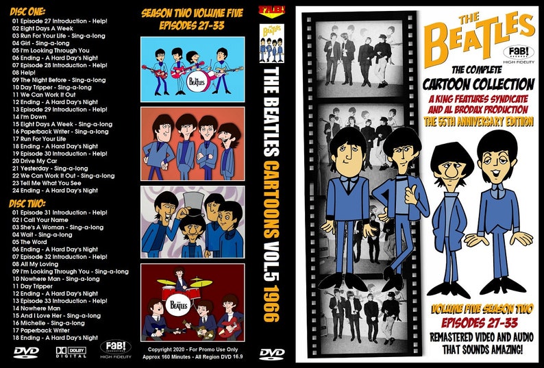 THE BEATLES CARTOONS Remastered 55TH Anniversary Vol.5 2 Dvd - Etsy