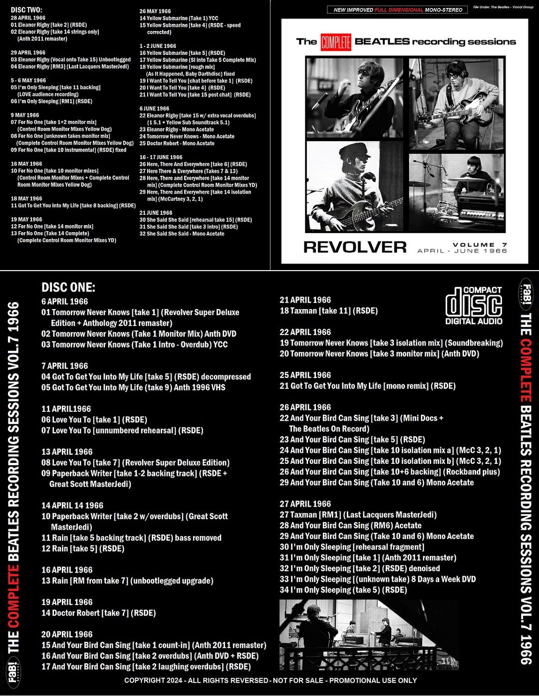 THE BEATLES: the Complete Recording Sessions Vol.7 1966 Revolver 2 CD ...