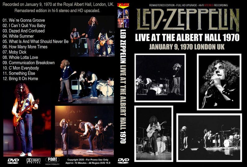 LED ZEPPELIN: Live at the Royal Albert Hall 1970 DVD - Etsy UK