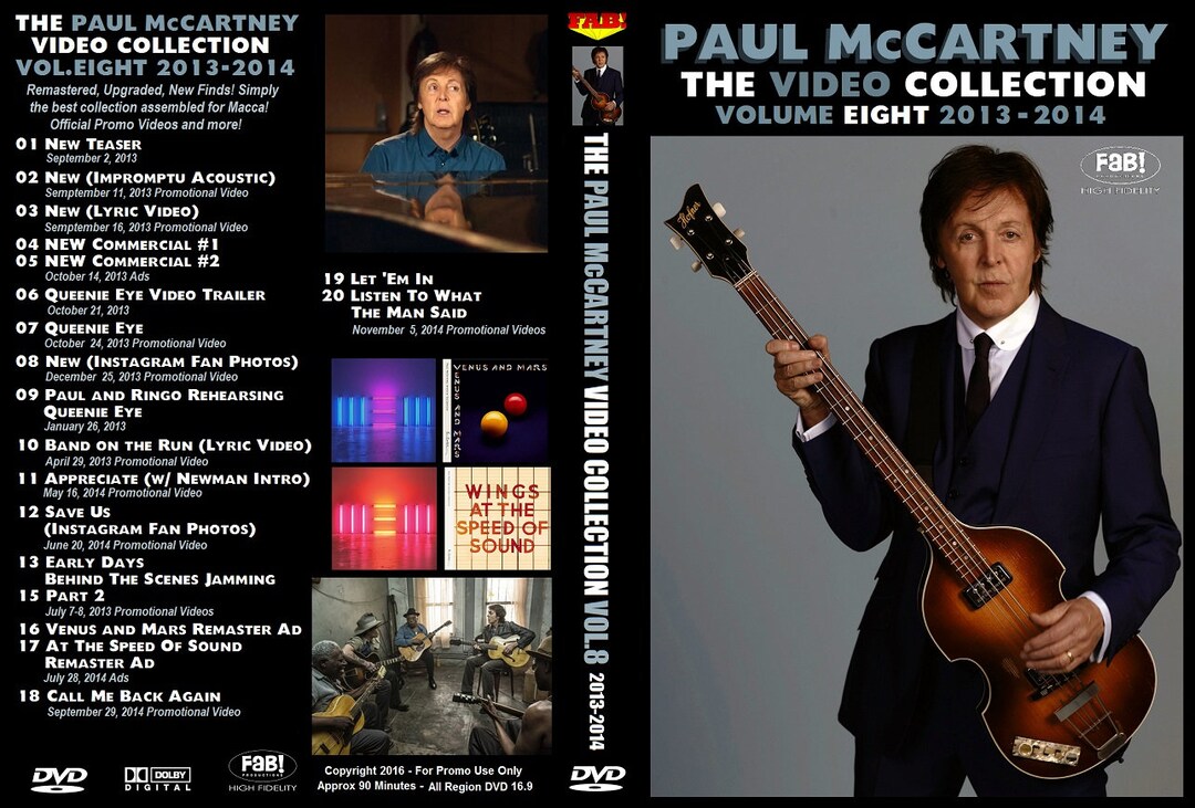 PAUL Mccartney the Video Collection Vol.8 2013-2014 DVD - Etsy