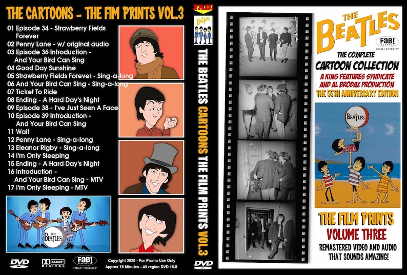 THE BEATLES CARTOONS Film Prints Remastered 55th Anniversary Vol.3 Dvd ...