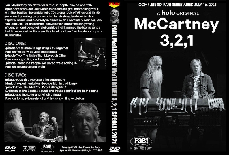 PAUL Mccartney: Mccartney 3, 2, 1 SPECIAL 2021 - 2 DVDS - Etsy